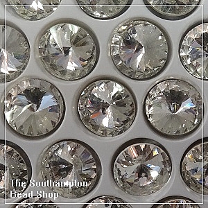 12mm Chinese rivoli-crystal AB - www.thesouthamptonbeadshop.co.uk