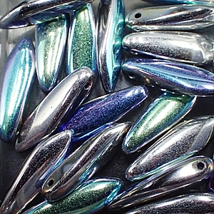 Dagger Beads Crystal Etched AB Stripes - www.thesouthamptonbeadshop.co.uk