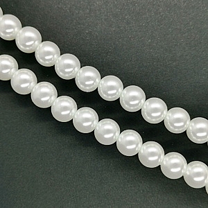 4mm Glass Pearl - White - www.thesouthamptonbeadshop.co.uk