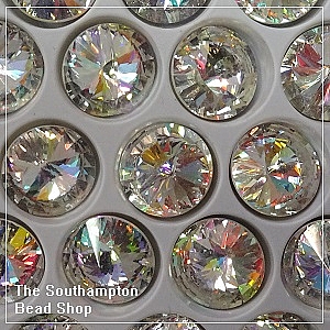 12mm Chinese rivoli-crystal AB - www.thesouthamptonbeadshop.co.uk