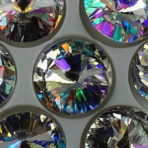 18mm Chinese rivoli-crystal ABx2 - www.thesouthamptonbeadshop.co.uk