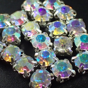 6mm-Chaton Montees - Crystal AB - www.thesouthamptonbeadshop.co.uk