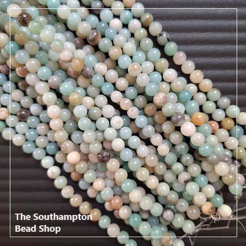 Amazonite 6mm Smooth Round - www.thesouthamptonbeadshop.co.uk