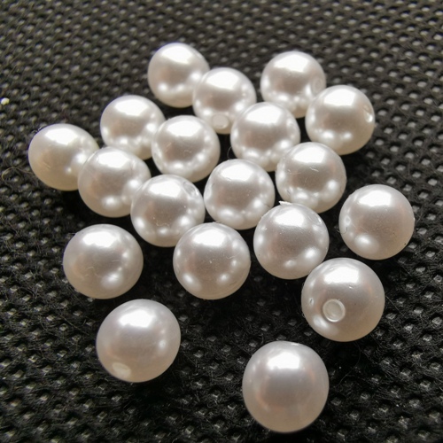 Half Drill 6mm Acrylic Pearls Ivory - www.thesouthamptonbeadshop.co.uk