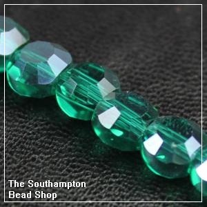 Chinese 6mm Coin Crystals - Blue Zircon - www.thesouthamptonbeadshop.co.uk