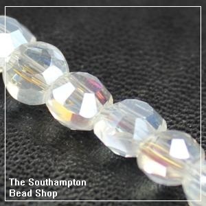 Chinese 6mm Coin Crystals - Crystal AB - www.thesouthamptonbeadshop.co.uk