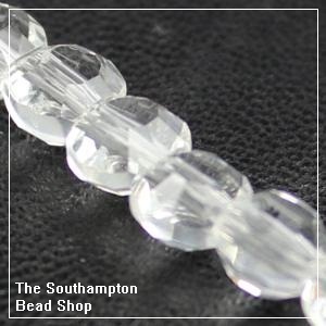Chinese 6mm Coin Crystals - Crystal - www.thesouthamptonbeadshop.co.uk