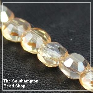 Chinese 6mm Coin Crystals - Honey - www.thesouthamptonbeadshop.co.uk