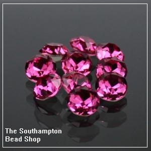 8mm Chinese Chaton-Rose - www.thesouthamptonbeadshop.co.uk
