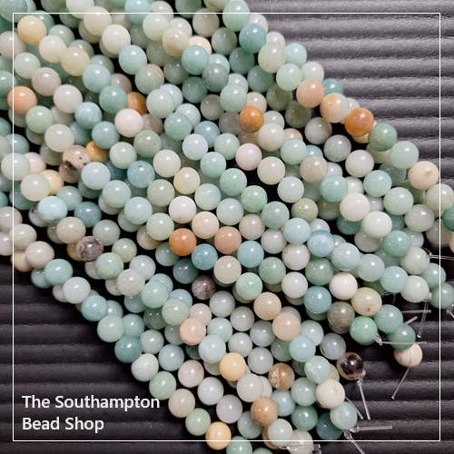 Amazonite 8mm Smooth Round - www.thesouthamptonbeadshop.co.uk