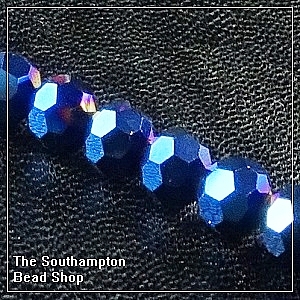 Chinese 6mm Round Crystals - Metallic Blue - www.thesouthamptonbeadshop ...