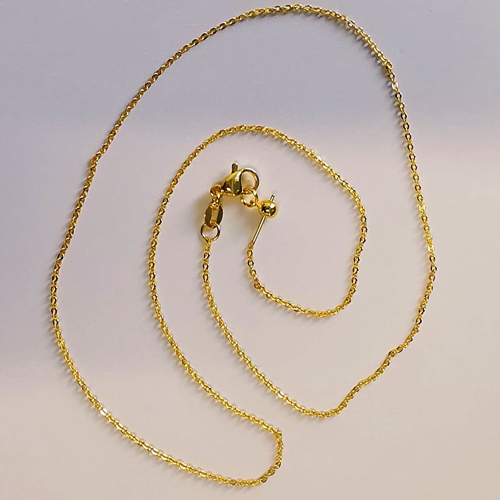 Adjustable fine chain - Gold plated - www.thesouthamptonbeadshop.co.uk