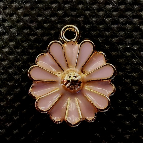 Charm - Pink Flower - www.thesouthamptonbeadshop.co.uk