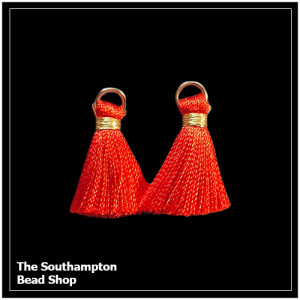Mini Tassel - Light Red (pair) - www.thesouthamptonbeadshop.co.uk