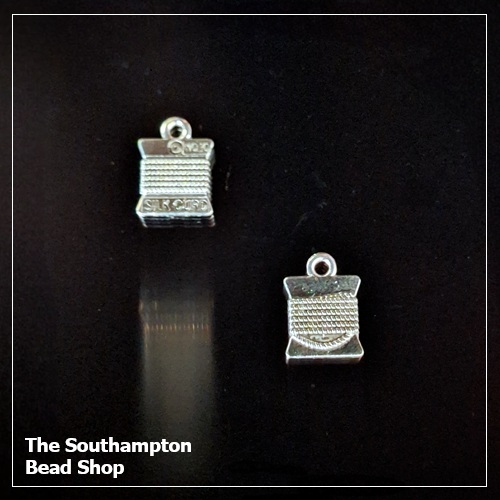Metal Charm-Thread Bobbin (2pcs) - www.thesouthamptonbeadshop.co.uk
