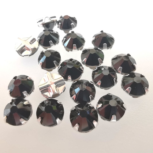 53102 Swarovski Rose Montees - 6mm Jet - www.thesouthamptonbeadshop.co.uk