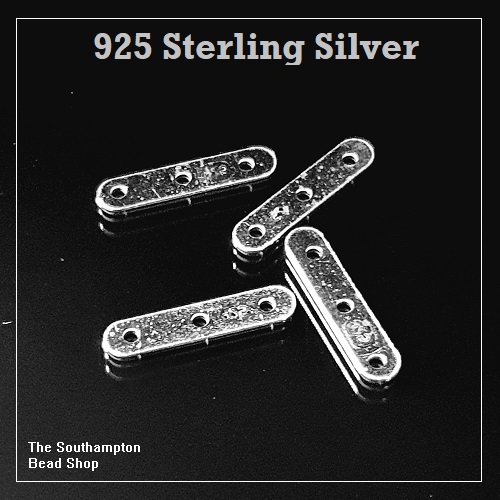 925 Silver 3-Hole Spacer Bar - www.thesouthamptonbeadshop.co.uk