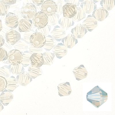 Preciosa Bicones Beads 4mm - White Opal - www.thesouthamptonbeadshop.co.uk