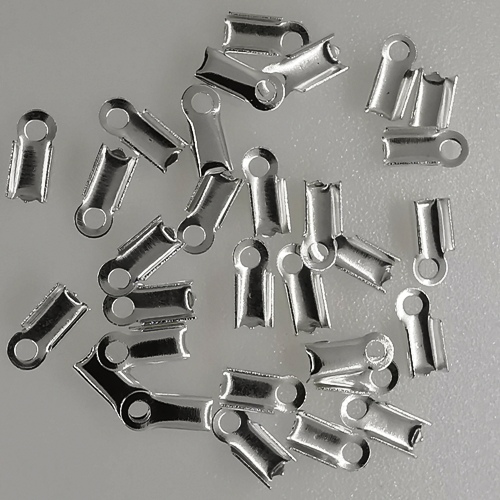 Cord End Crimps (Small) - Silver plated - www.thesouthamptonbeadshop.co.uk