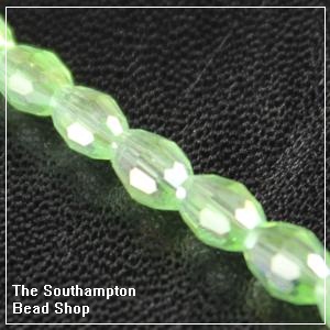 6x4mm Rice Crystal - www.thesouthamptonbeadshop.co.uk