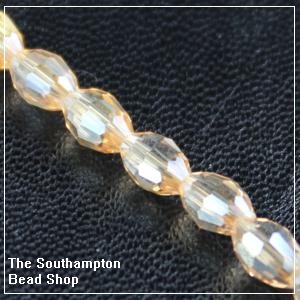 6x4mm Rice Crystal - www.thesouthamptonbeadshop.co.uk